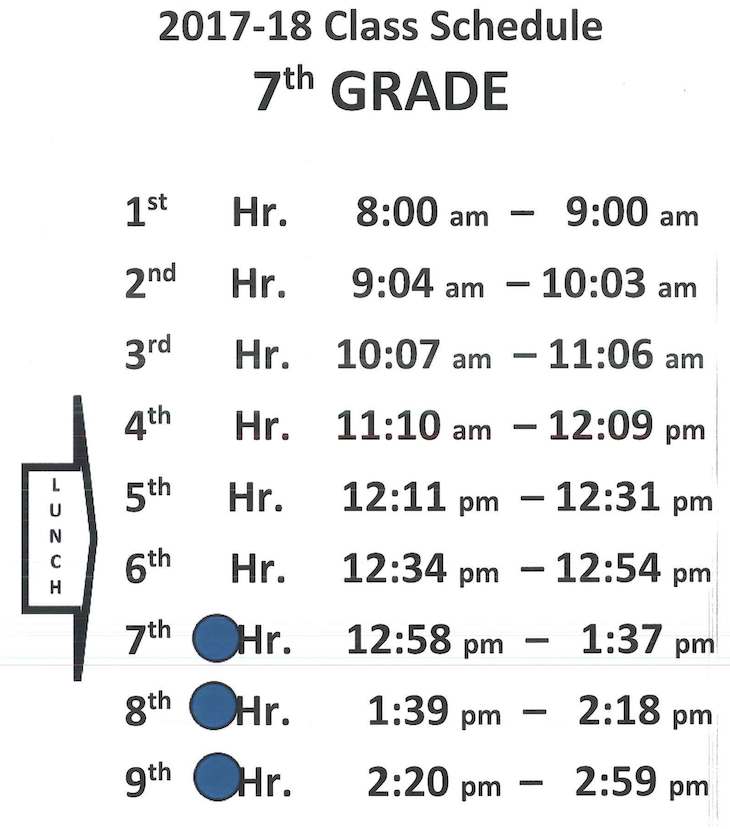 Lunch and Bell Schedule | Rotolo Middle School